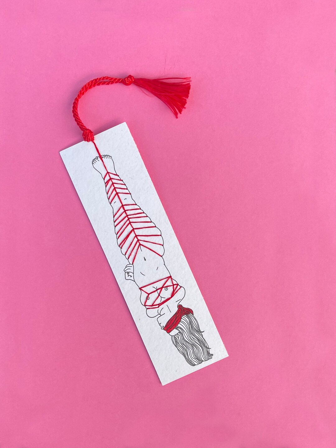 Handmade Rope Suspension Bookmark Paper Embroidery With Red - Etsy