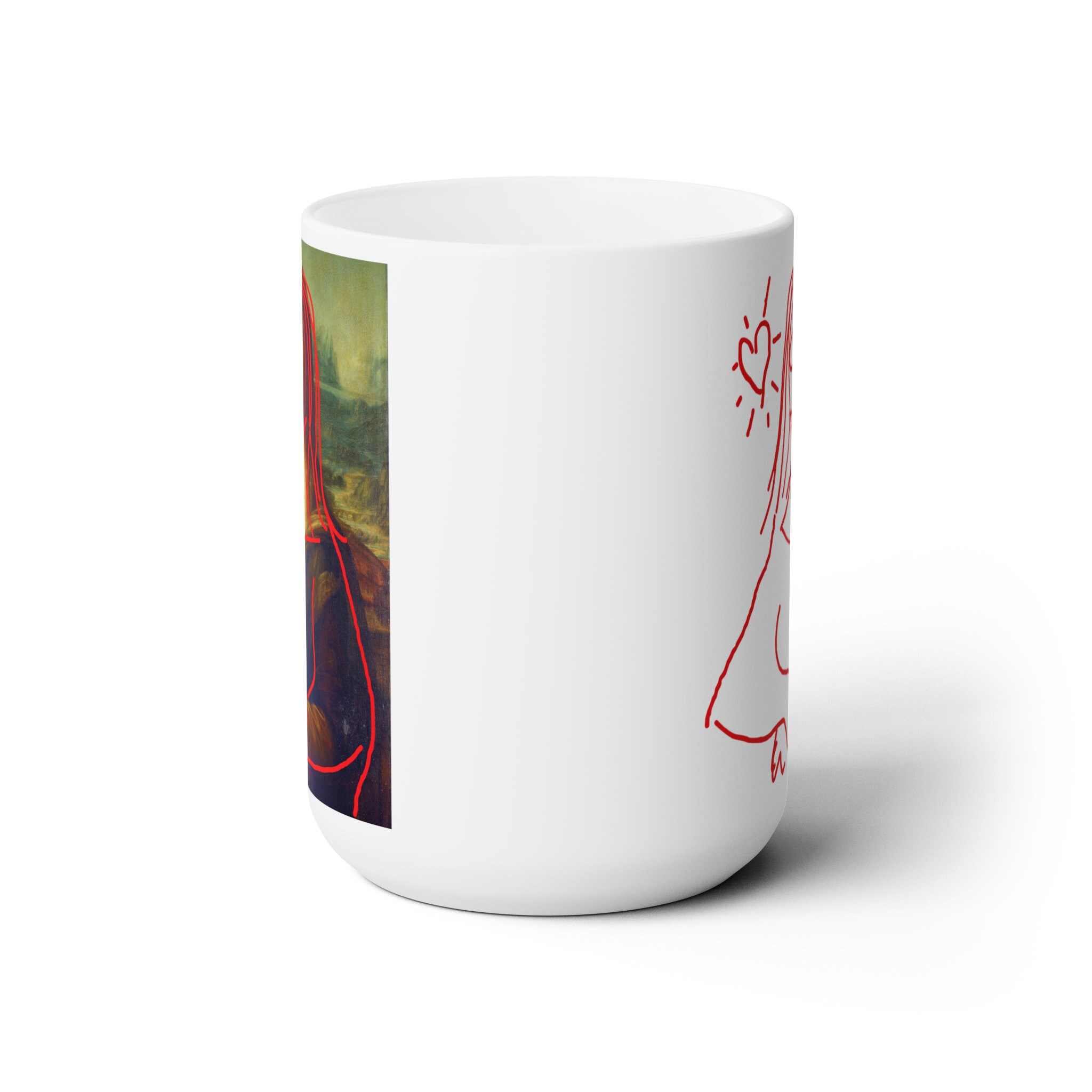 Mona Lisa Mug, Graffiti Mona Lisa Mug, Mona Lisa Paris Coffee Mug ...