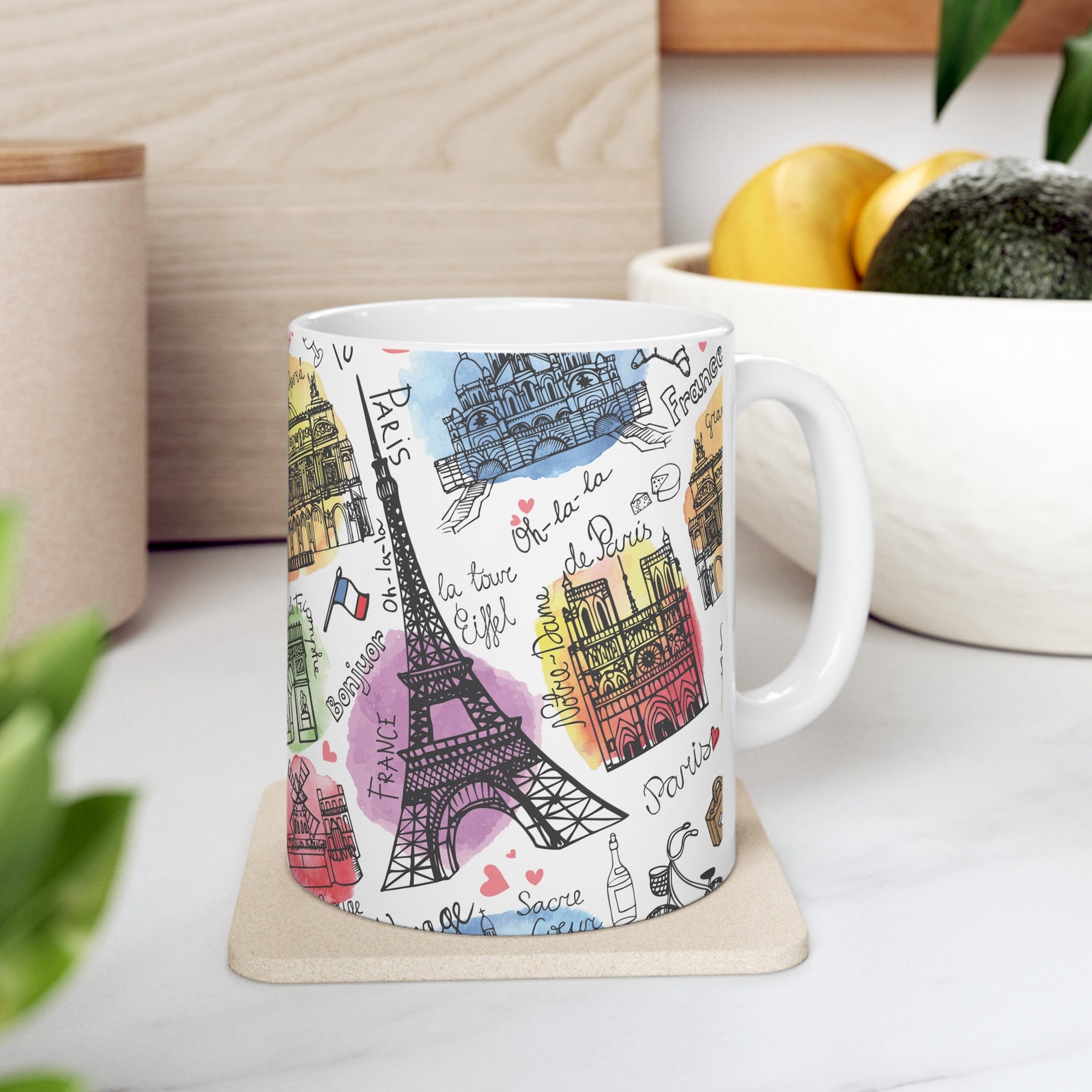 Paris Coffee Mug, Paris Mug, Fun Mug, Paris Scene Mug, French Coffee ...