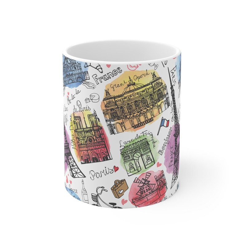 Paris Coffee Mug, Paris Mug, Fun Mug, Paris Scene Mug, French Coffee ...