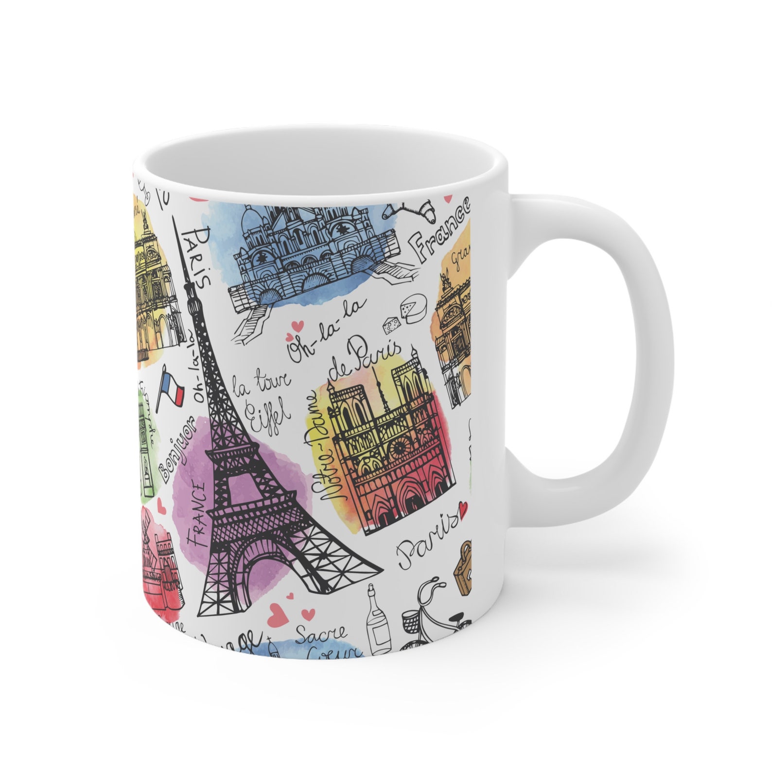 Paris Coffee Mug, Paris Mug, Fun Mug, Paris Scene Mug, French Coffee ...