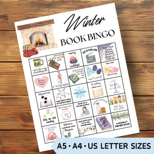 Winter Book Bingo and Reading Tracker, Reading Journal Bingo Challenge ...