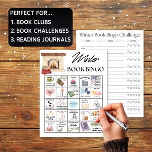 Winter Book Bingo and Reading Tracker, Reading Journal Bingo Challenge ...