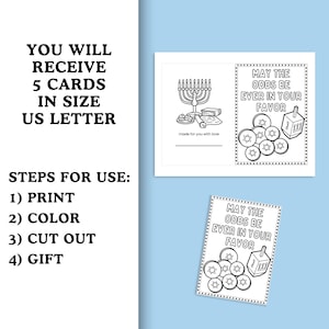 Hanukkah Coloring Cards, Hanukkah Printable Card Bundle, Happy Hanukkah ...