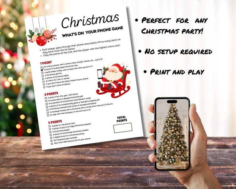 Christmas What's on Your Phone Game, Friendsmas Game, Teen Phone ...