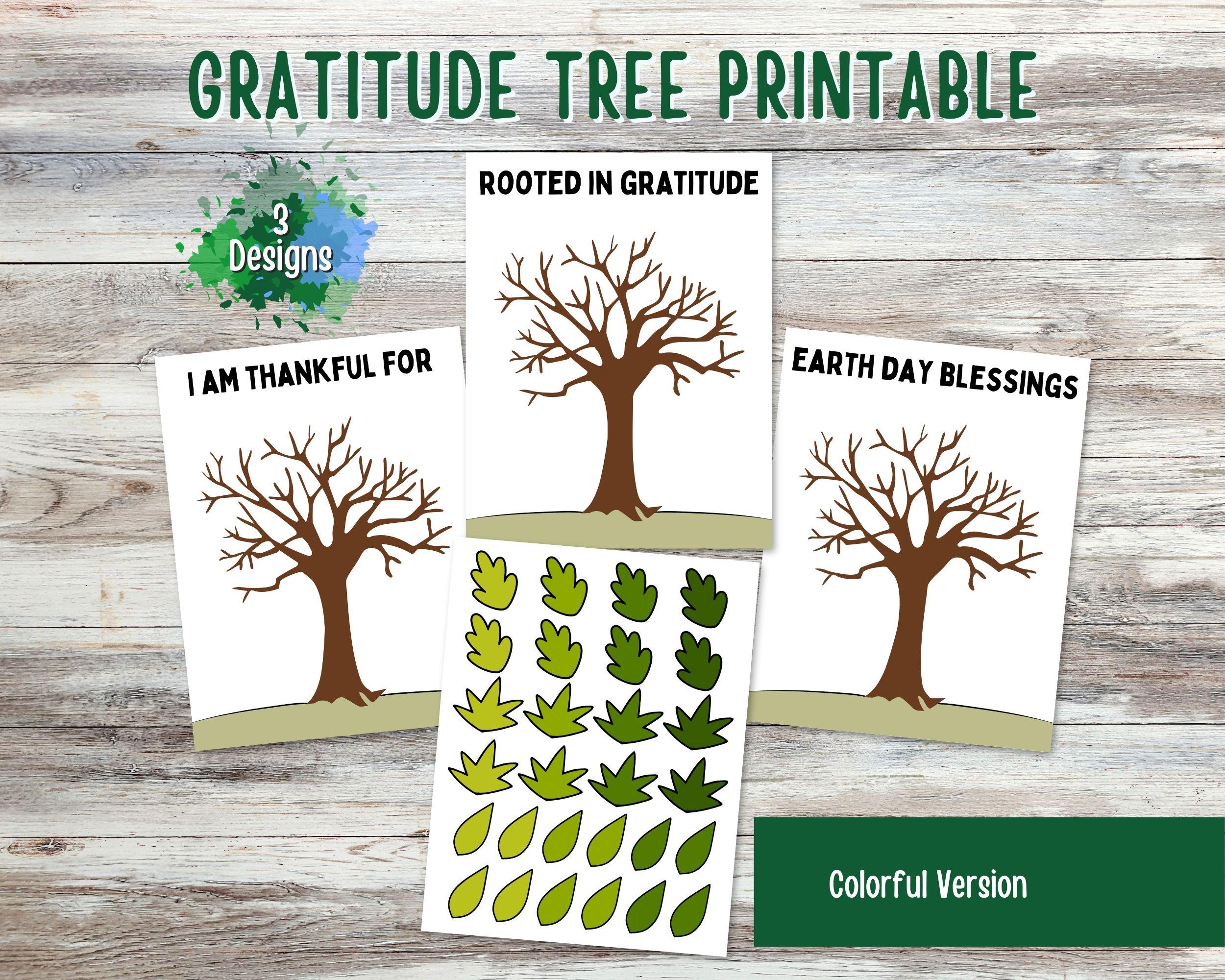 Gratitude Tree Kids Coloring Activity, Earth Day Craft, Sunday School ...