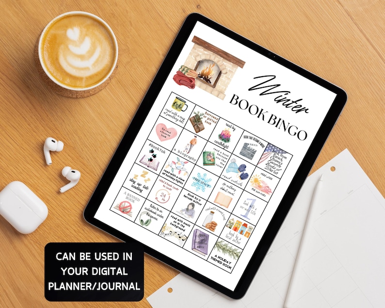 Winter Book Bingo and Reading Tracker, Reading Journal Bingo Challenge ...