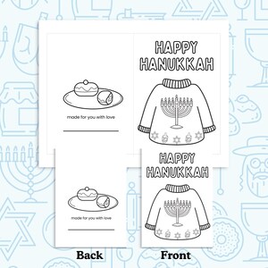 Hanukkah Coloring Cards, Hanukkah Printable Card Bundle, Happy Hanukkah ...