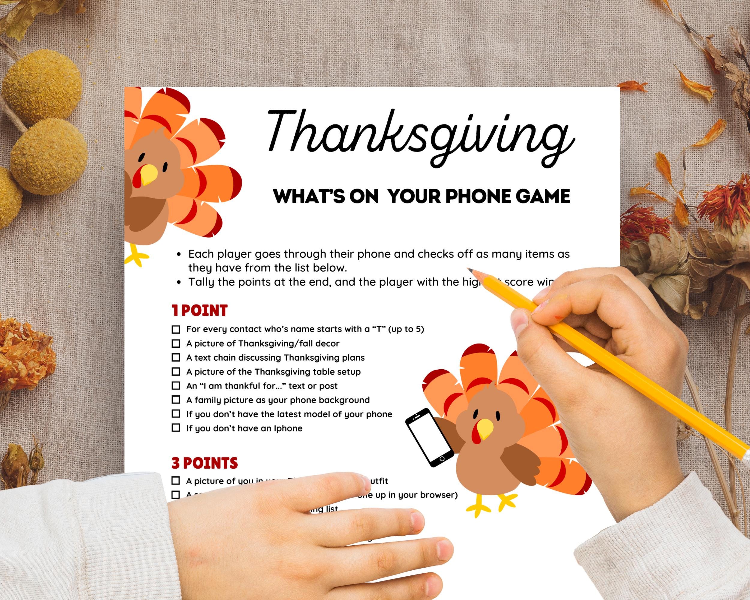 Thanksgiving What's on Your Phone Game, Thanksgiving Games, Printable ...