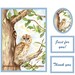Owl Digital Card. Printable Craft Paper. Bird Greeting Card, Postcard ...