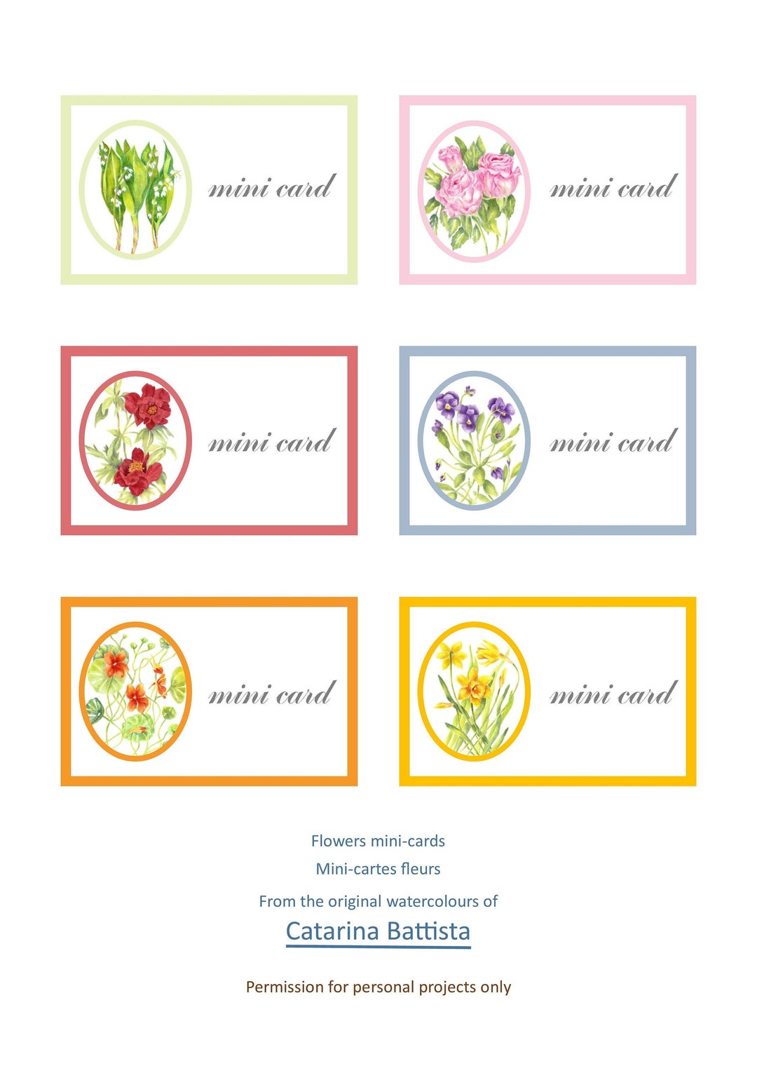 Printable Gift Tags. FLOWERS. Mini-cards. Digital Collage Sheet ...