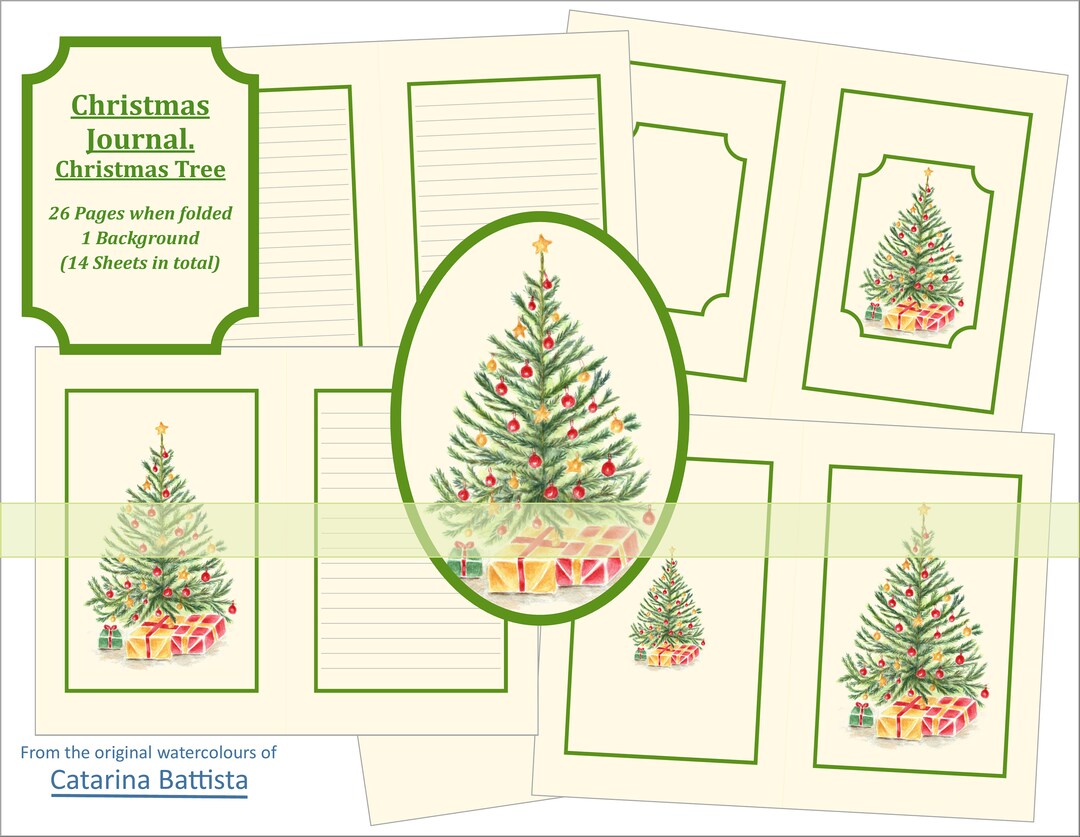 Christmas Journal Pages: Printable Christmas Tree Journal Kit ...