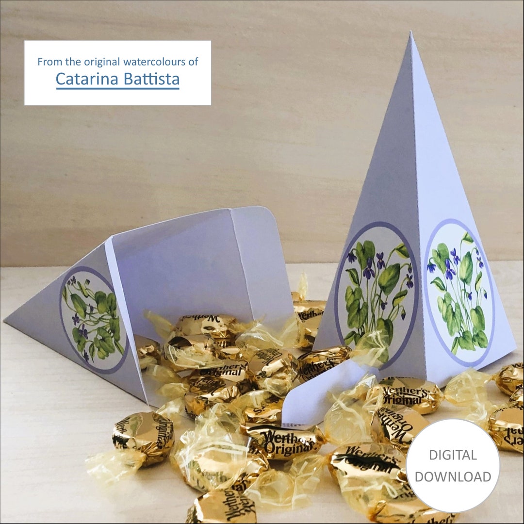 Favor Box. Printable Pyramid Box. Candy Box. Party Mini Carton Gift Box ...