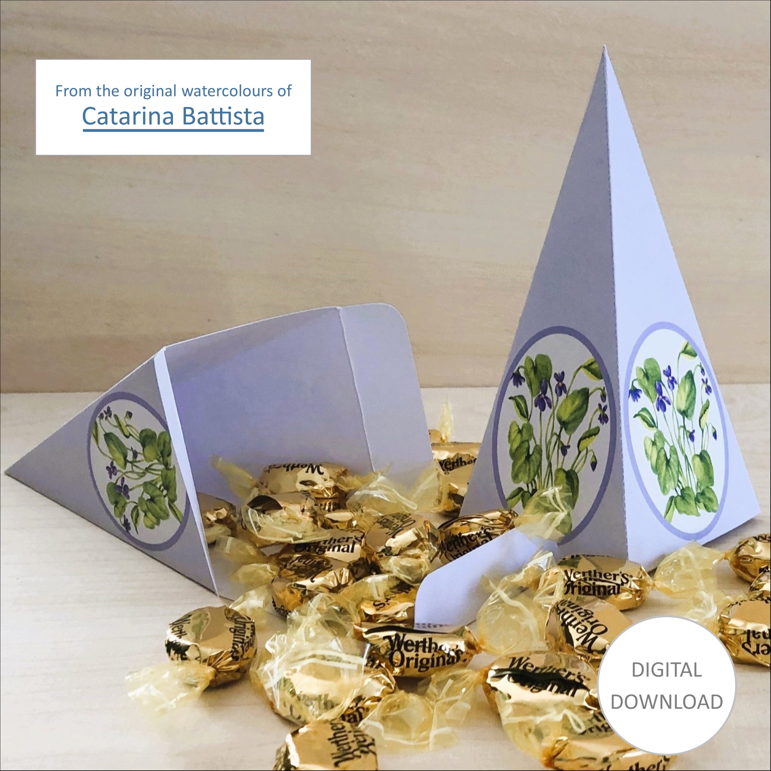 Favor Box. Printable Pyramid Box. Candy Box. Party Mini Carton Gift Box ...