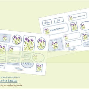 Junk Journal. Labels, Mini Cards, Tags, Stickers, Words, Embellishment ...