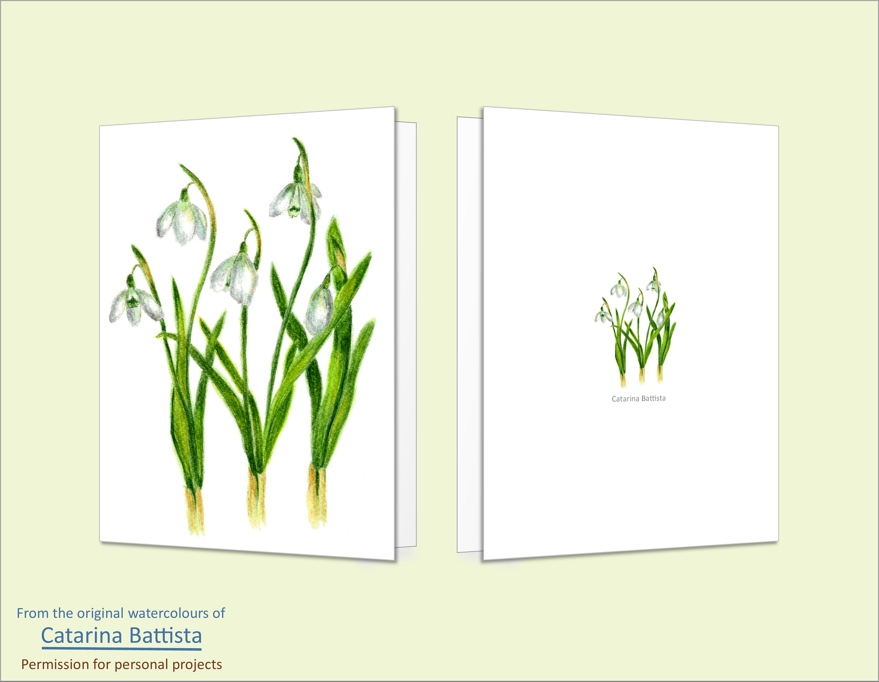 SNOWDROP. Floral Watercolor Greeting Card, Printable, Digital, Flower ...