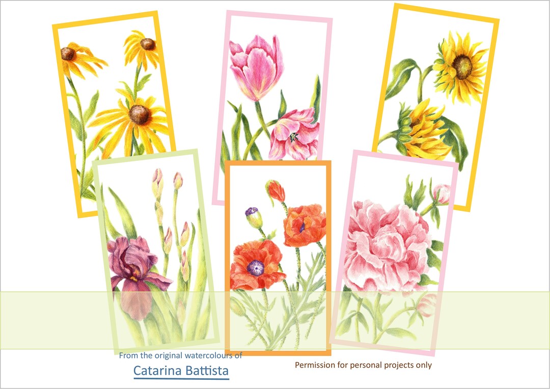 Printable Gift Tags. FLOWERS. Digital Collage Sheet, Printable. Shabby ...