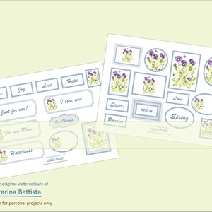 Junk Journal. Labels, Mini Cards, Tags, Stickers, Words, Embellishment ...