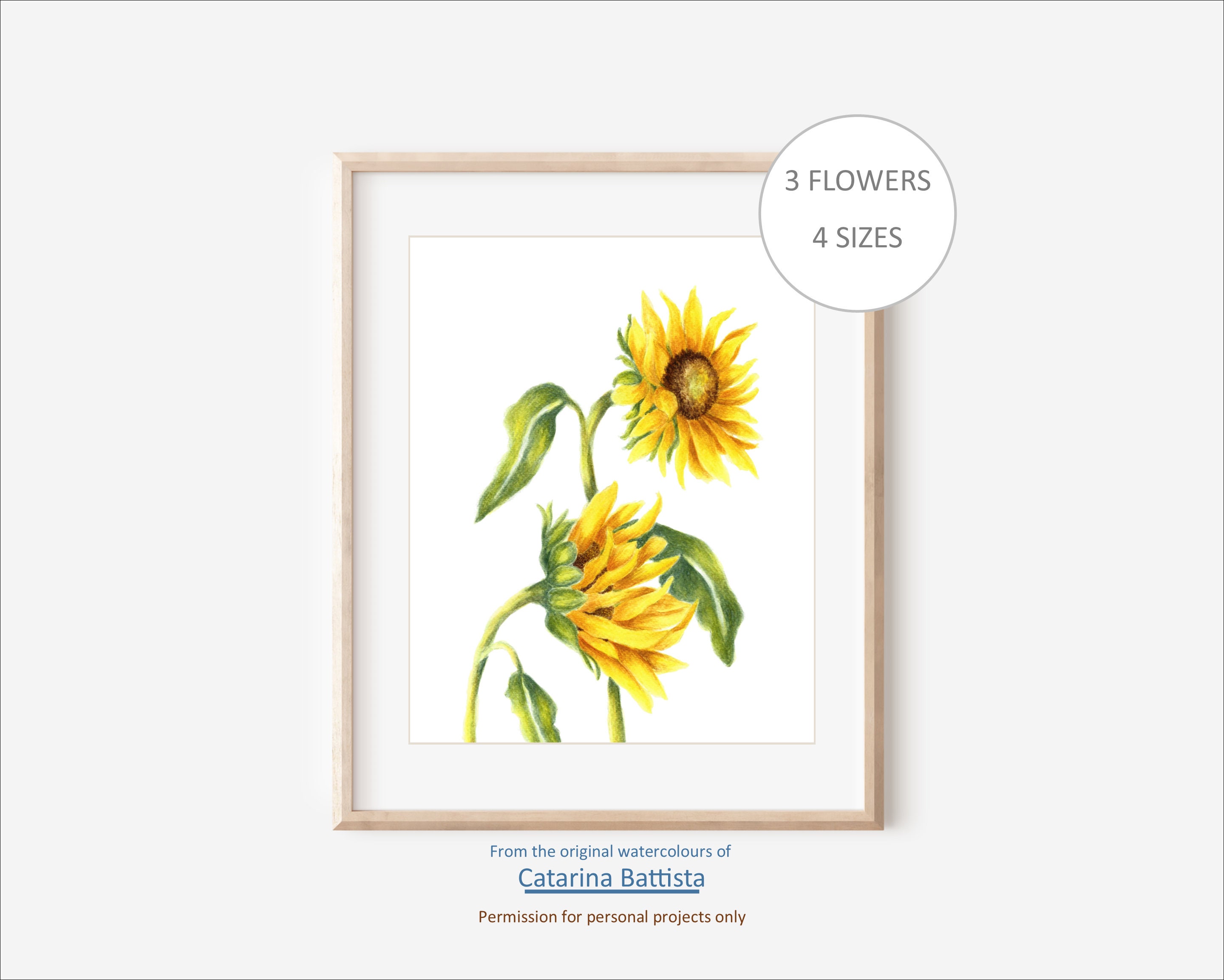 Flower Print, Set of 3 Floral Prints, Watercolor Print, Flower Art ...