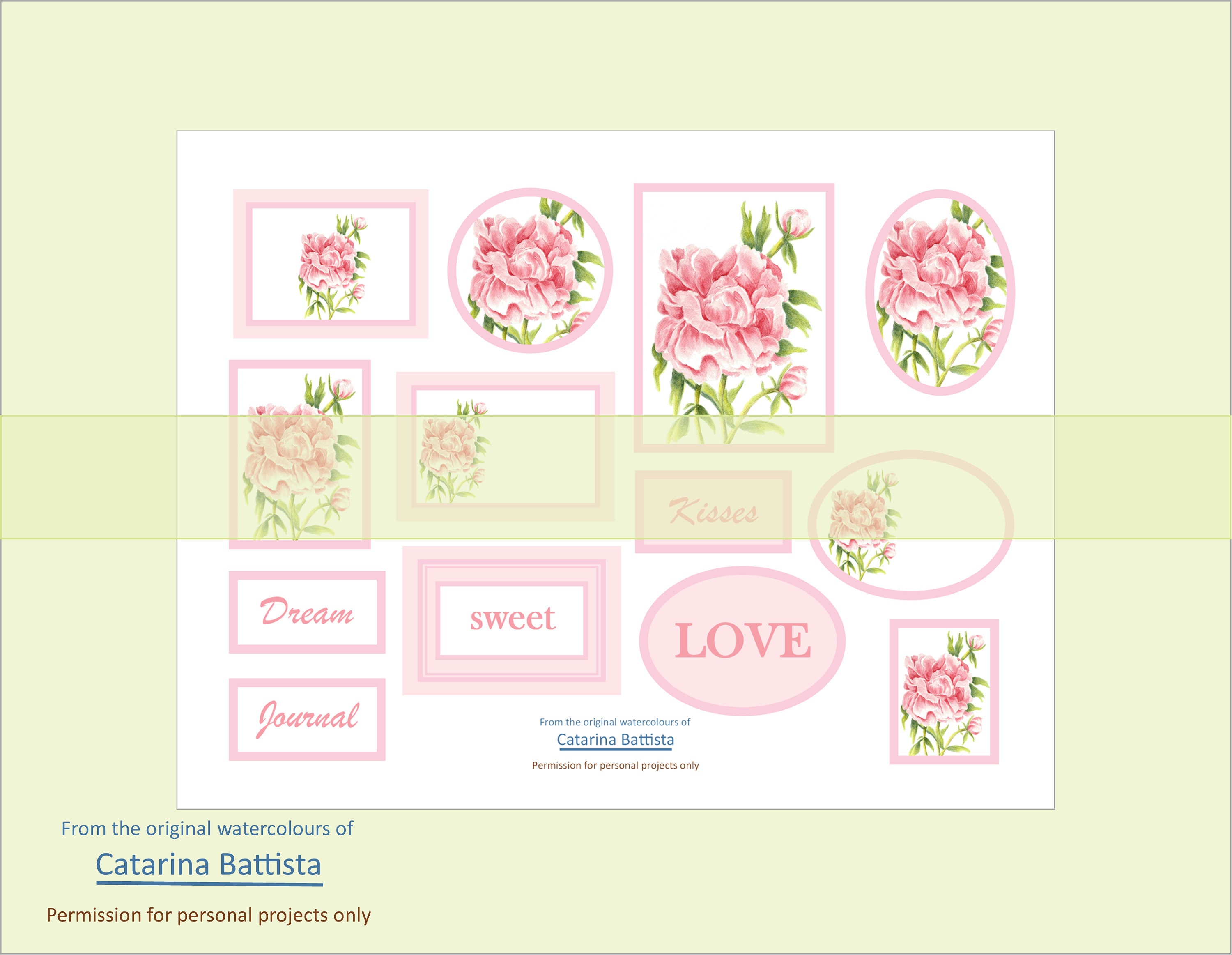 Junk Journal. Labels, Mini Cards, Tags, Stickers, Words, Embellishment ...