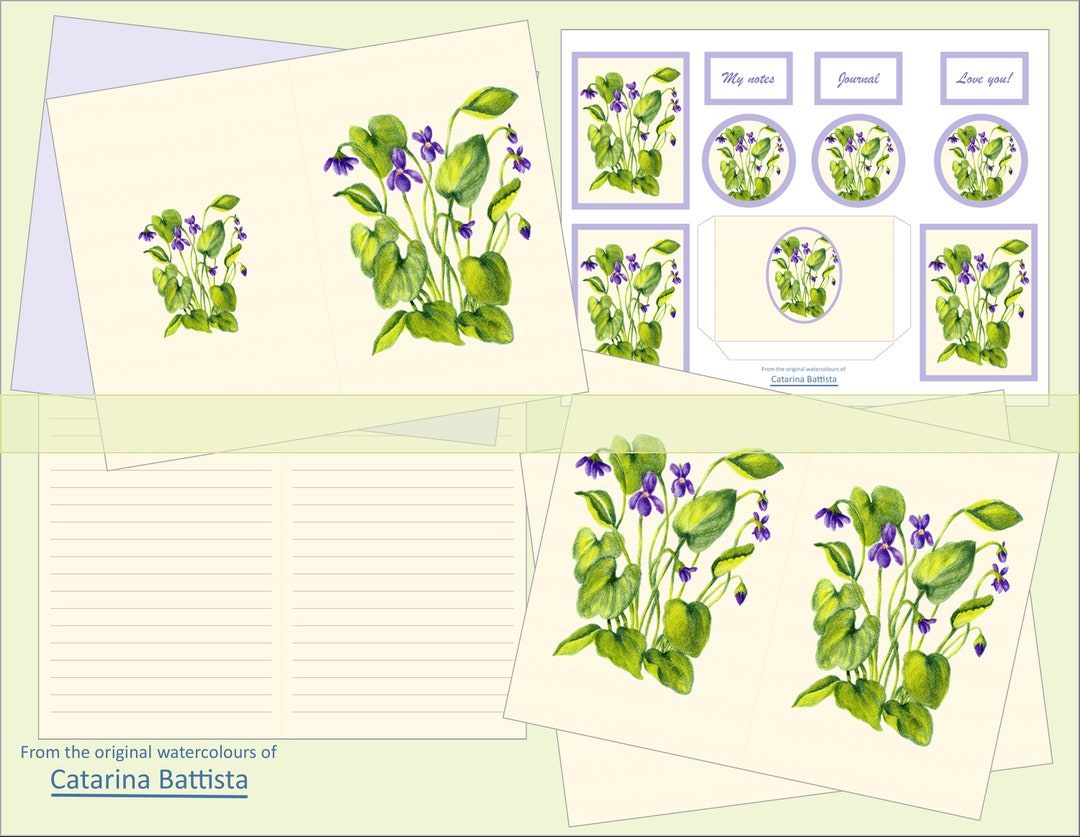 Junk Journal. VIOLETS JOURNAL KIT. Digital Journal. Printable Craft ...
