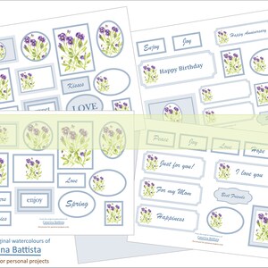 Junk Journal. Labels, Mini Cards, Tags, Stickers, Words, Embellishment ...