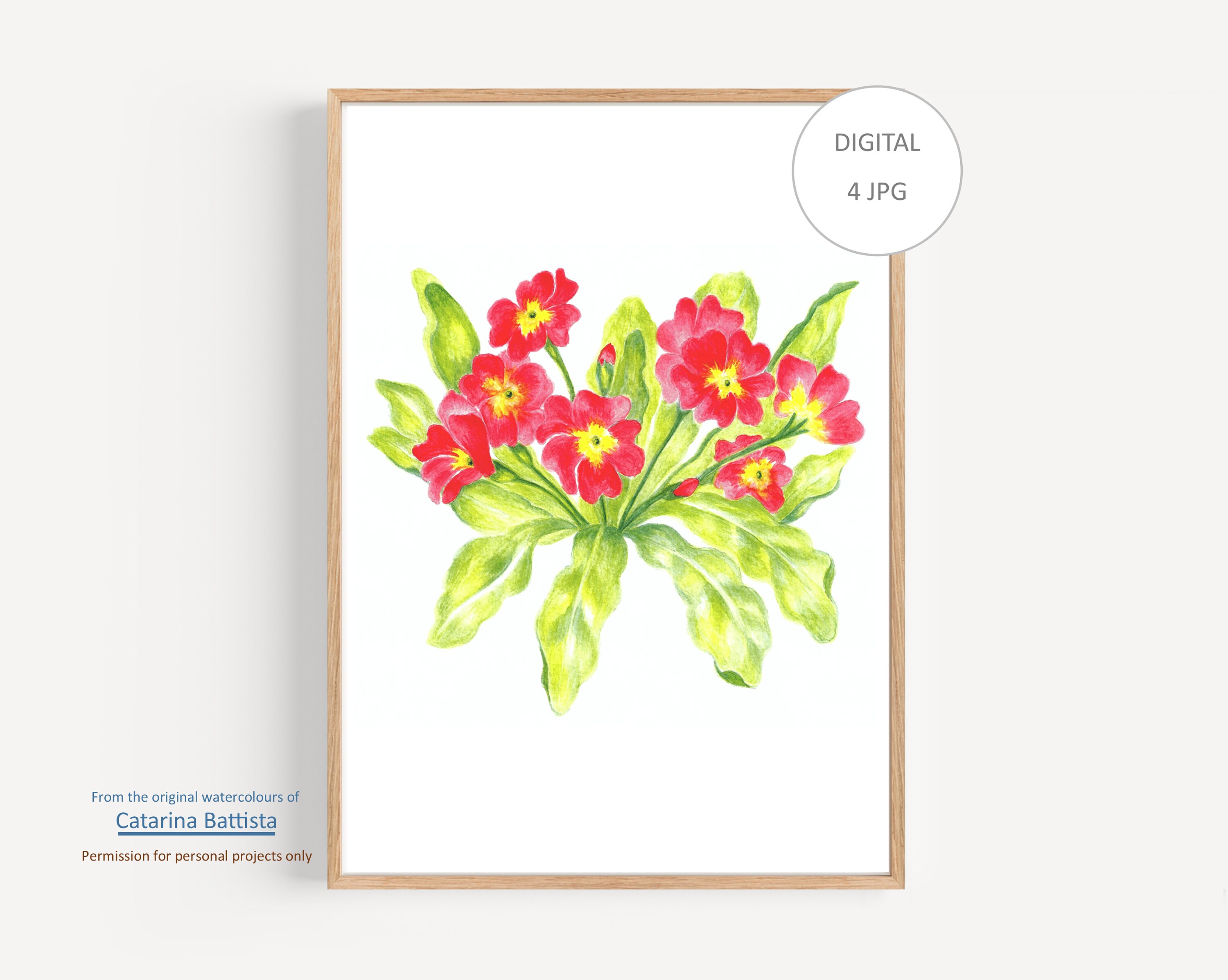 Flower Printable Wall Art Watercolor Primrose Print - Etsy