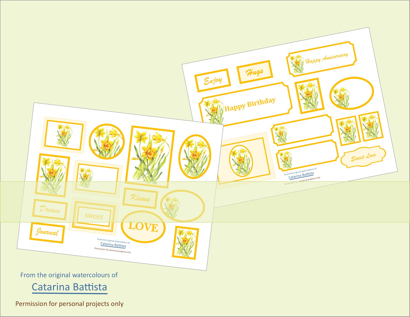 Junk Journal. Labels, Mini Cards, Tags, Stickers, Words, Embellishment ...