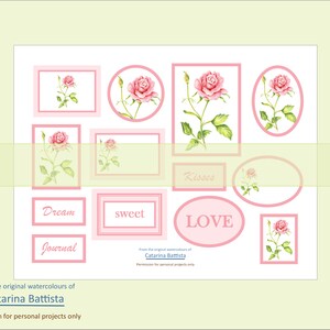 Junk Journal. Labels, Mini Cards, Tags, Stickers, Words, Embellishment ...