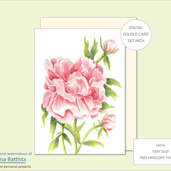 Peony Card - Etsy UK