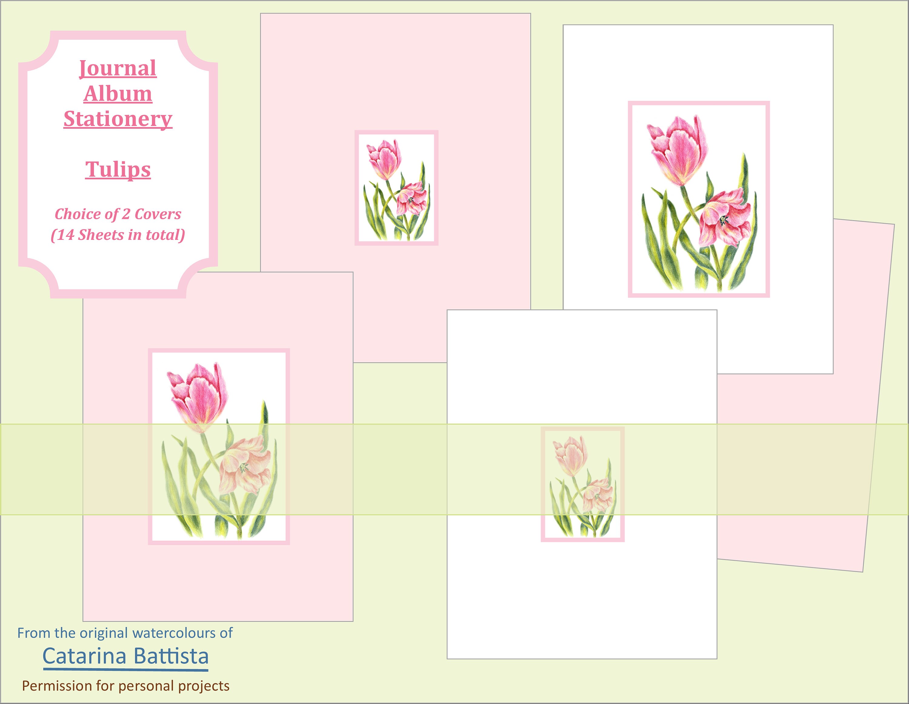 Tulips Writing Paper. Stationery Set. Journal. Album. Floral Digital ...