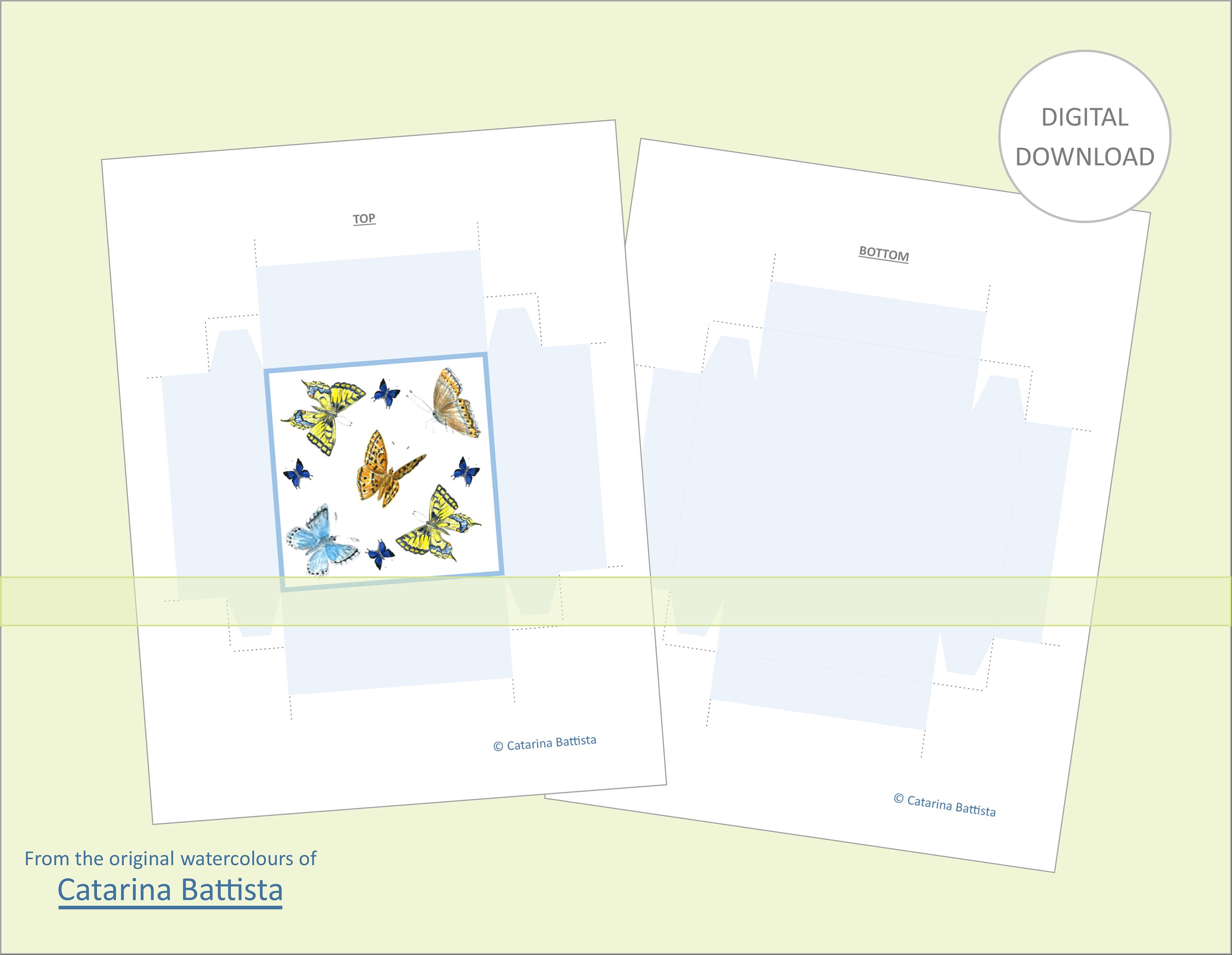 Favor Box. Printable Square Butterfly Box. Candy Box. Party Carton Gift ...