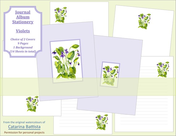 Violets Writing Paper. Stationery Set. Journal. Album. Floral - Etsy