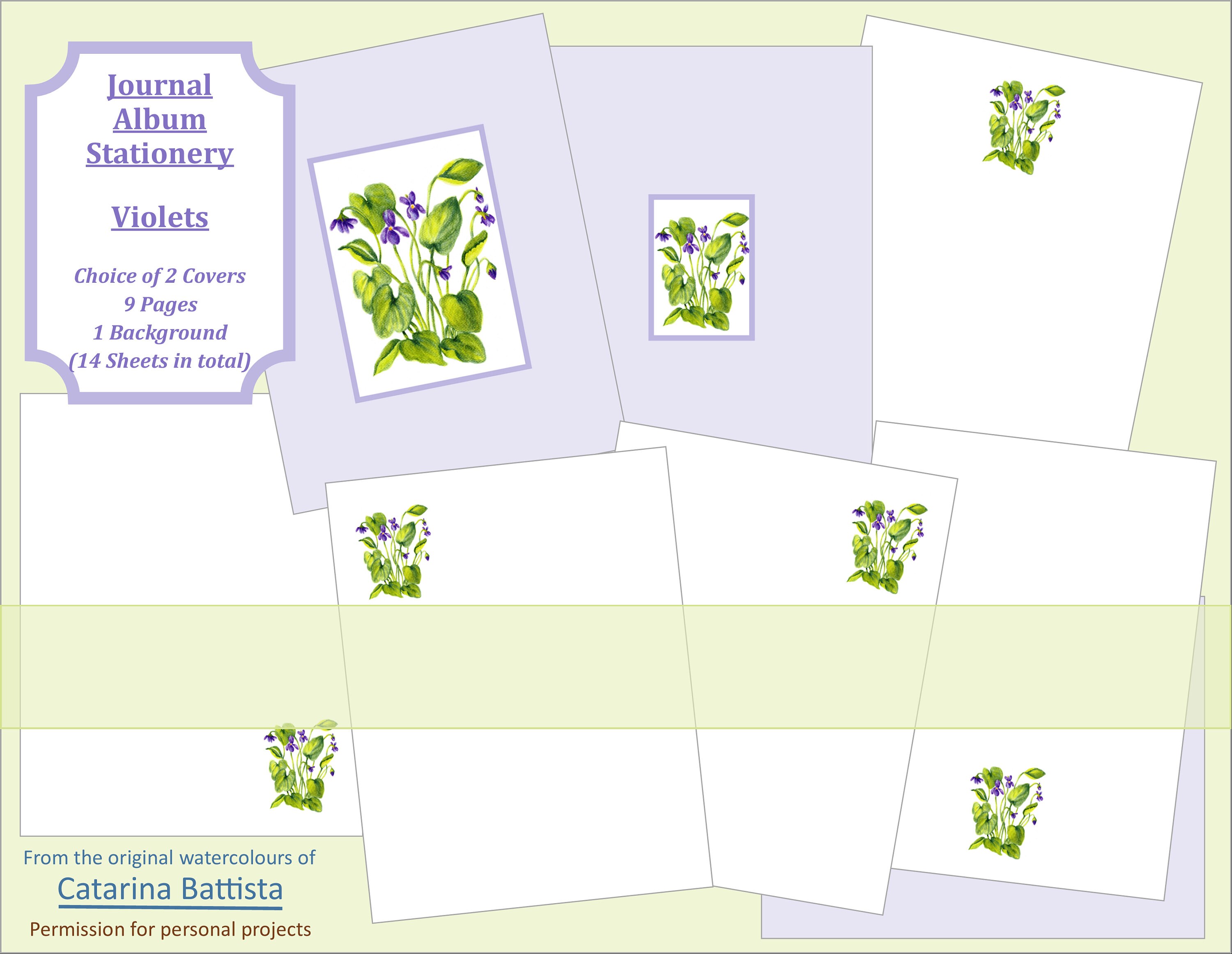 Violets Writing Paper. Stationery Set. Journal. Album. Floral Digital ...