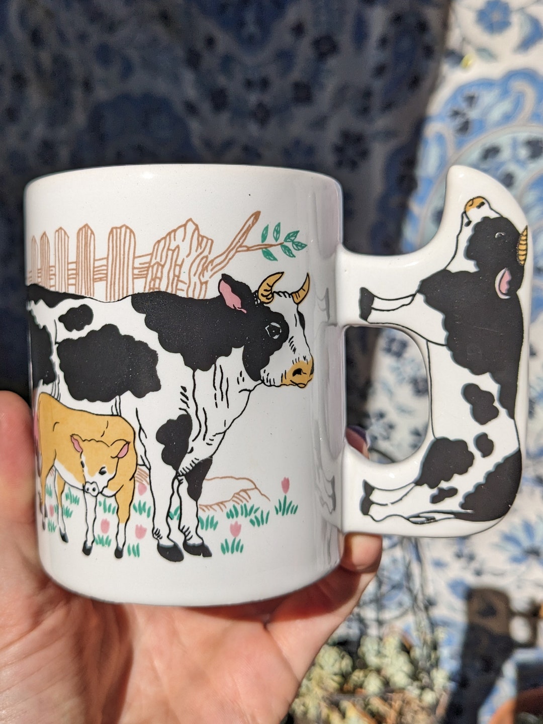 Farmhouse Country Chic, Cow Coffee Cup Planter Pot/ Unique Cow Tea Cup ...