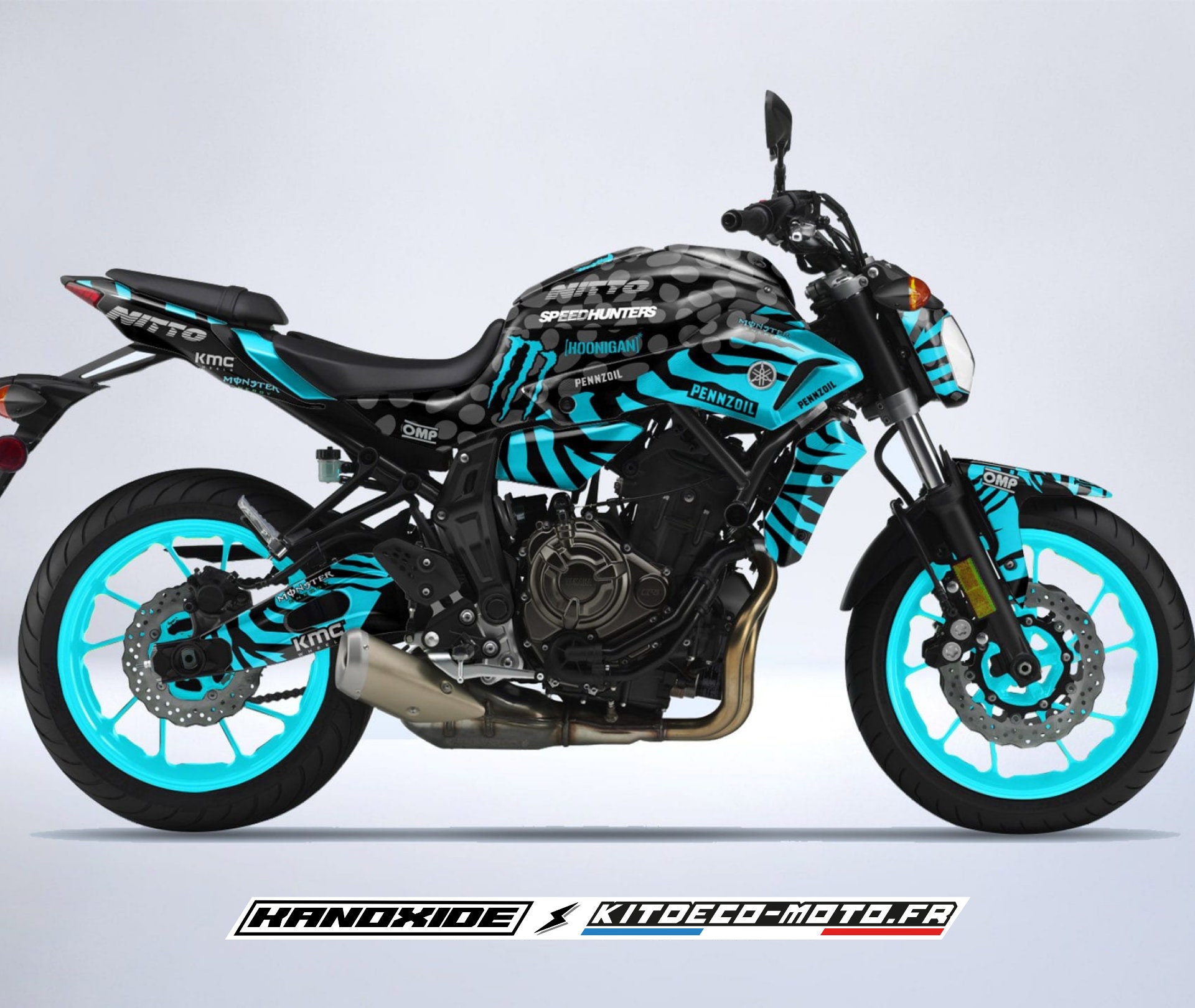 YAMAHA MT-07 2014-2023 Full Sticker Graphics Kit Cyan Tiger - Etsy UK