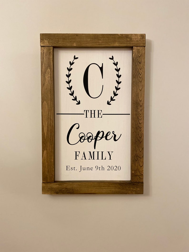 Last Name Farmhouse Sign / Housewarming Gift / Wedding Present | Etsy