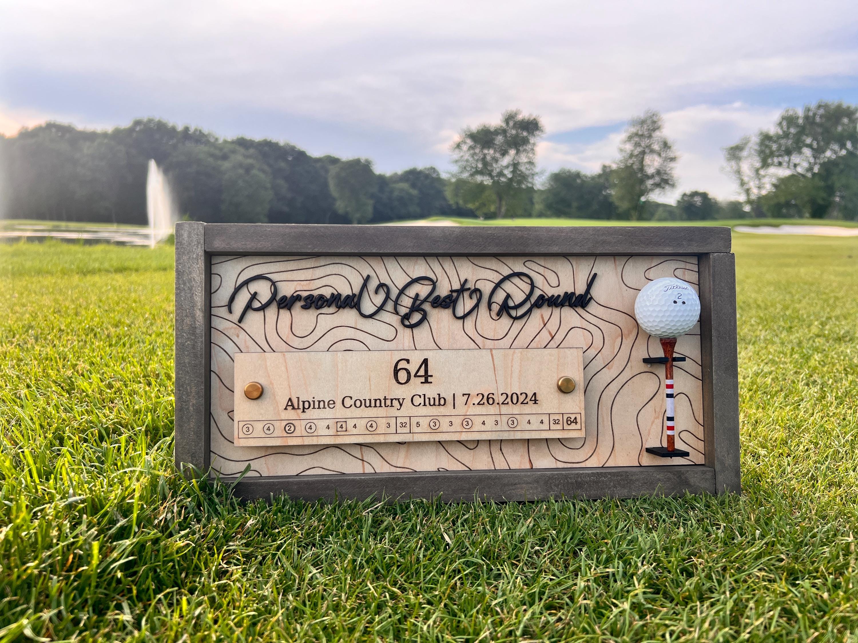 Personal Best Golf Score Wood Sign, Career Low Round Display, Custom ...