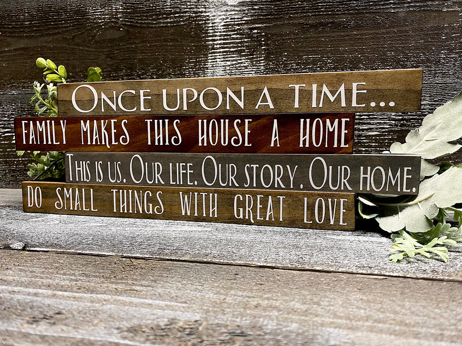 Home Farmhouse Small Tabletop Signs, Custom Wood Signs, Stained Wood ...