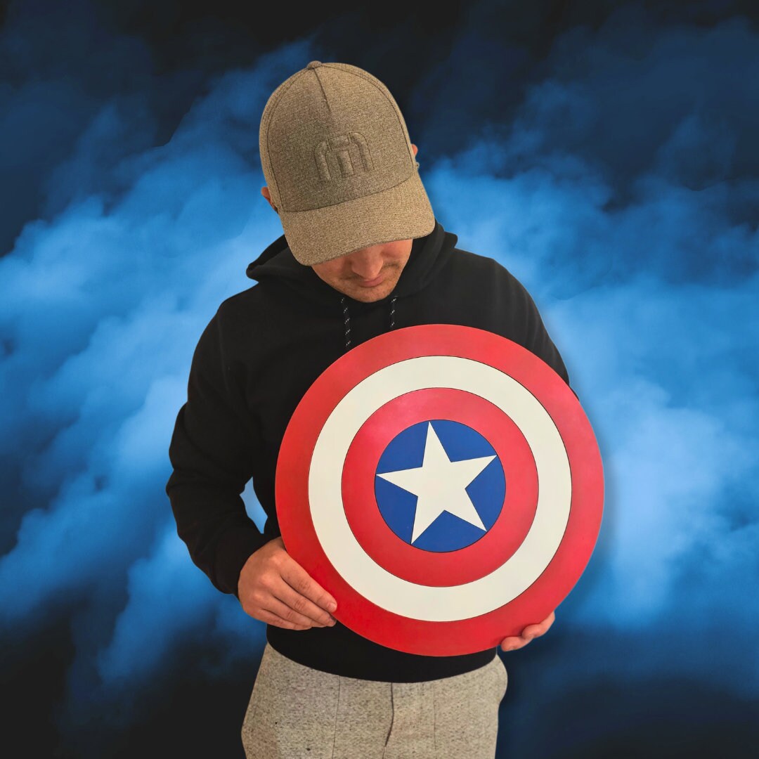 Captain America Shield Wall Art, Superhero Home Decor - Etsy