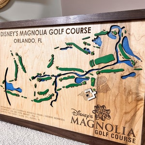 Golf Course Custom Map Laser Engraved Sign, Wooden Engraved Golf Course ...