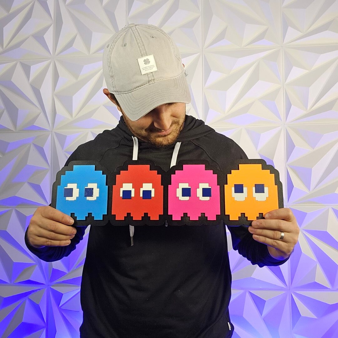 Arcade Ghosts Retro 8bit Video Game Signs, Handmade LED Signs - Etsy