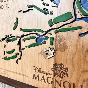 Golf Course Custom Map Laser Engraved Sign, Wooden Engraved Golf Course ...