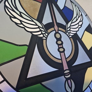 HP Hallows Snitch Original Design, Stained Glass Inspired Wood Sign - Etsy