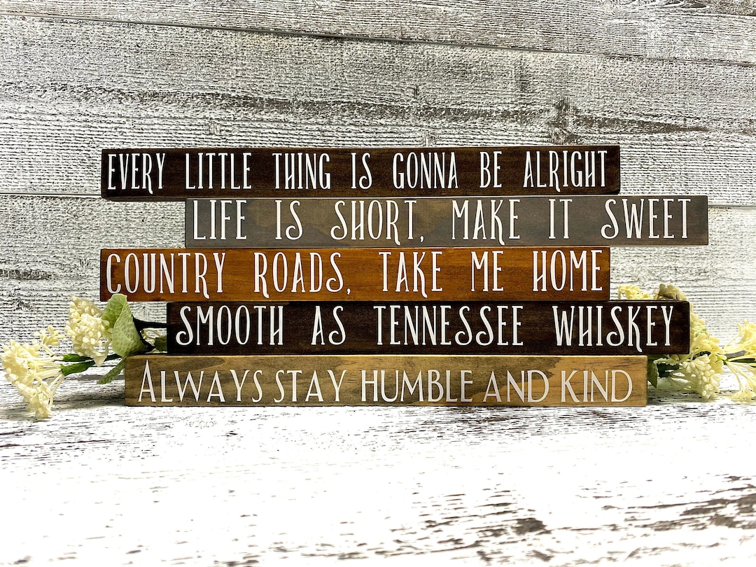 Song Lyrics Small Farmhouse Signs, Home Office Signs, Country Song ...