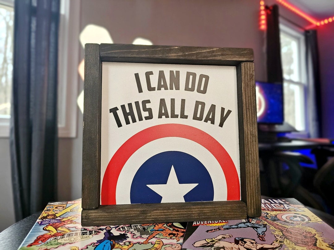 I Can Do This All Day Sign, Captain America, Superhero Home Decor - Etsy