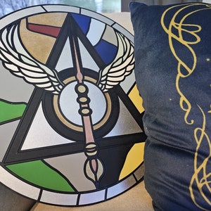 HP Hallows Snitch Original Design, Stained Glass Inspired Wood Sign - Etsy