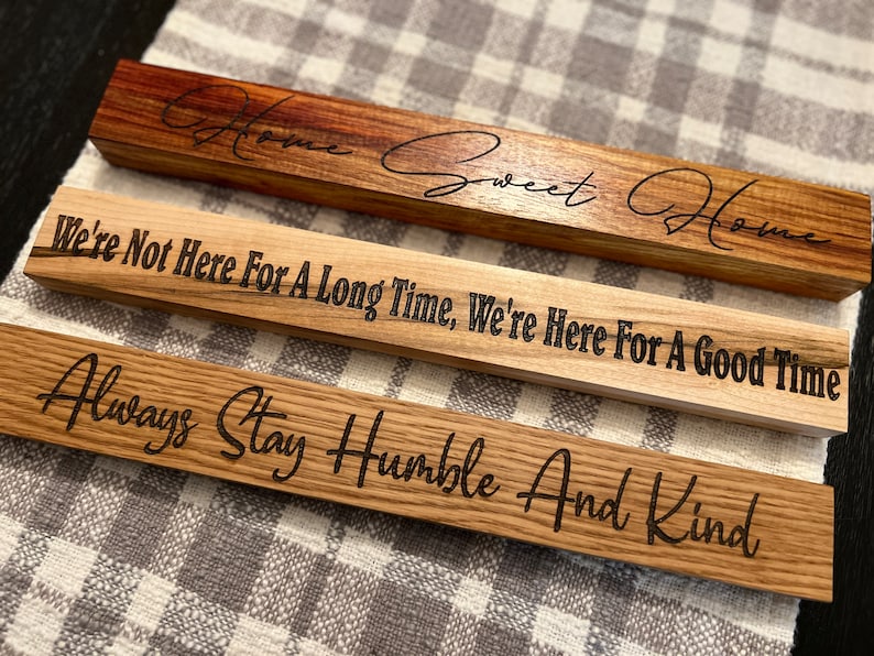 Custom Small Shelf Sitter Laser Engraved Signs, Custom Personalized ...