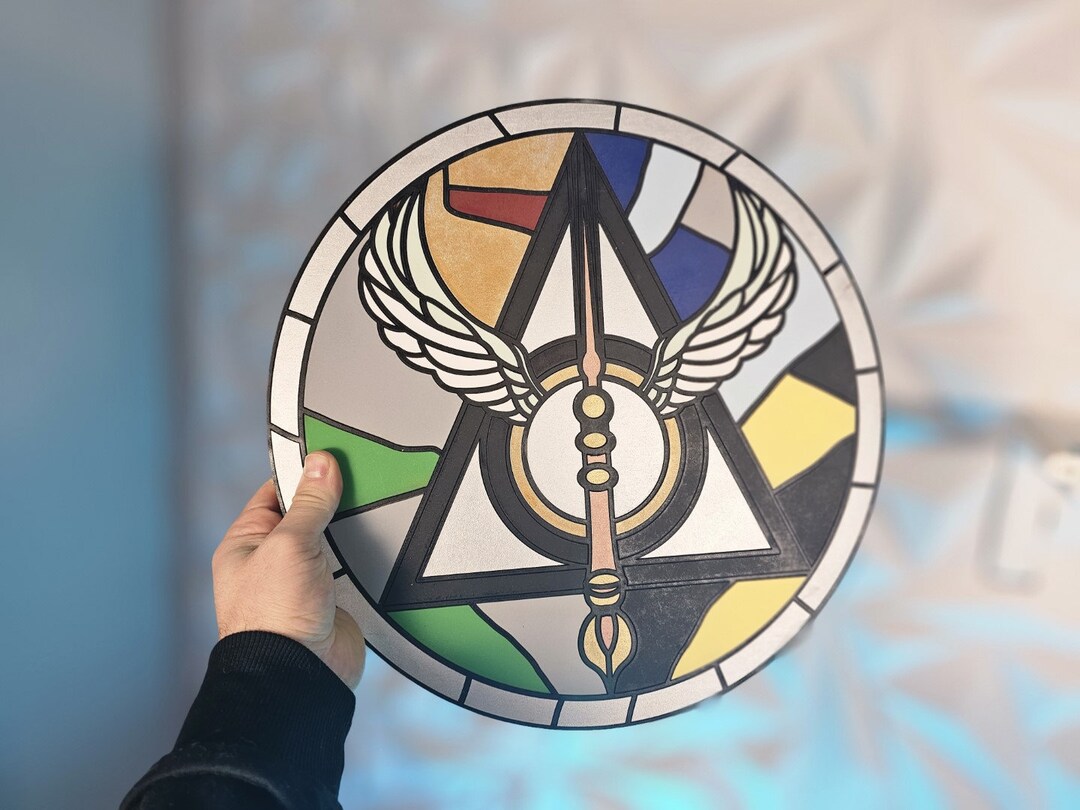 HP Hallows Snitch Original Design, Stained Glass Inspired Wood Sign - Etsy