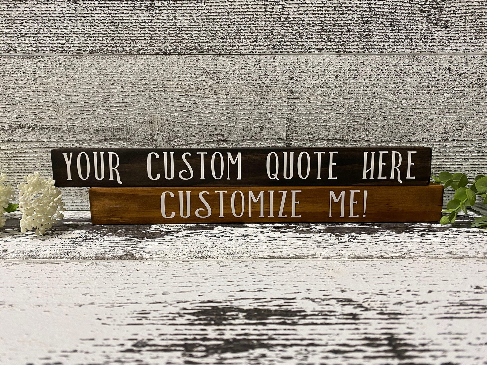 Custom Small Wood Tabletop Signs, Personalize Small Shelf Decor, Small ...